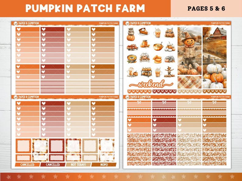 Printable Planner Stickers Pumpkin Patch Farm Weekly Sticker Kit ...