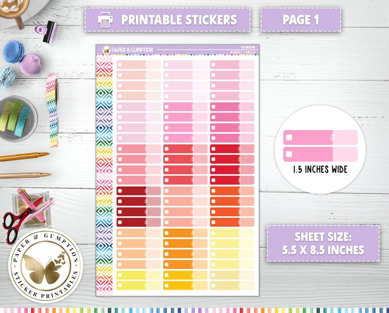 Expense Tracker Printable Planner Stickers Functional Deco Cutfile PNG ...