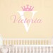 Princess Crown Personalized Name Wall Decal - Custom Girls Initial Name ...