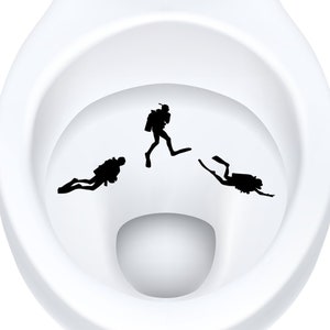 Toilet Targets Scuba Divers Aim Practice 3 Piece Collection Vinyl Decal ...