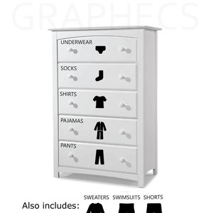 Dresser Decal Labels - Clothing Labels - Dresser Labels - Kids Labels ...
