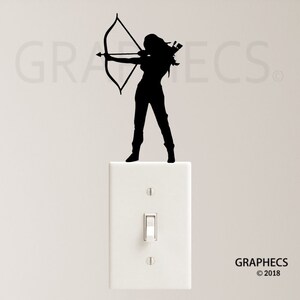 Archery Decal Vinyl Sticker Girl Bow and Arrow Warrior Light Switch ...