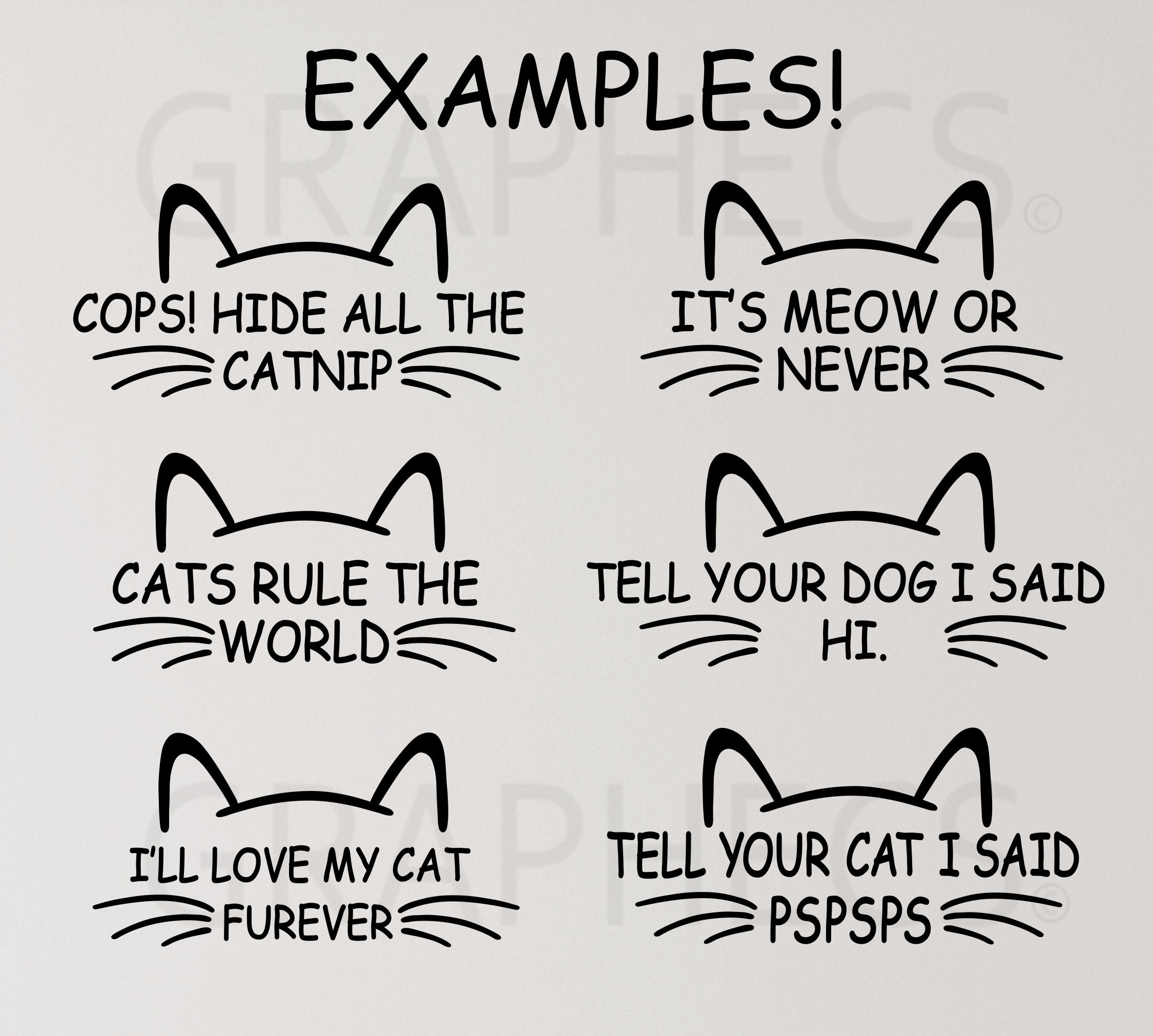 Make Your Own Cat Quote, Funny Cat Decal, Personalized Cat Sticker ...