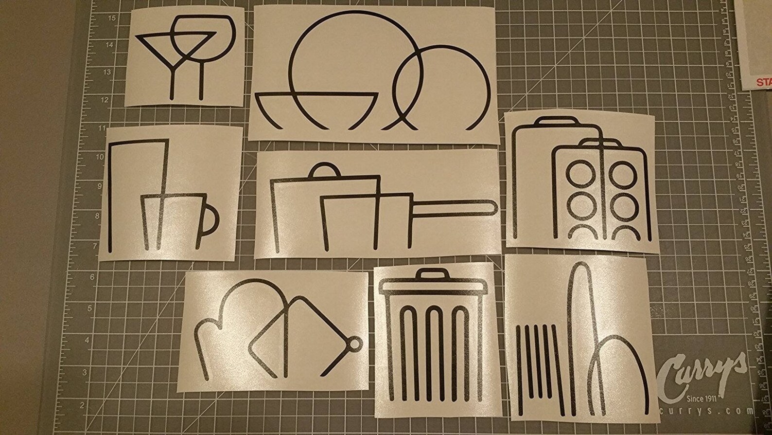 Kitchen Cabinet Decal Logo Vinyl Stickers Modern Cupboard Drawers Home ...