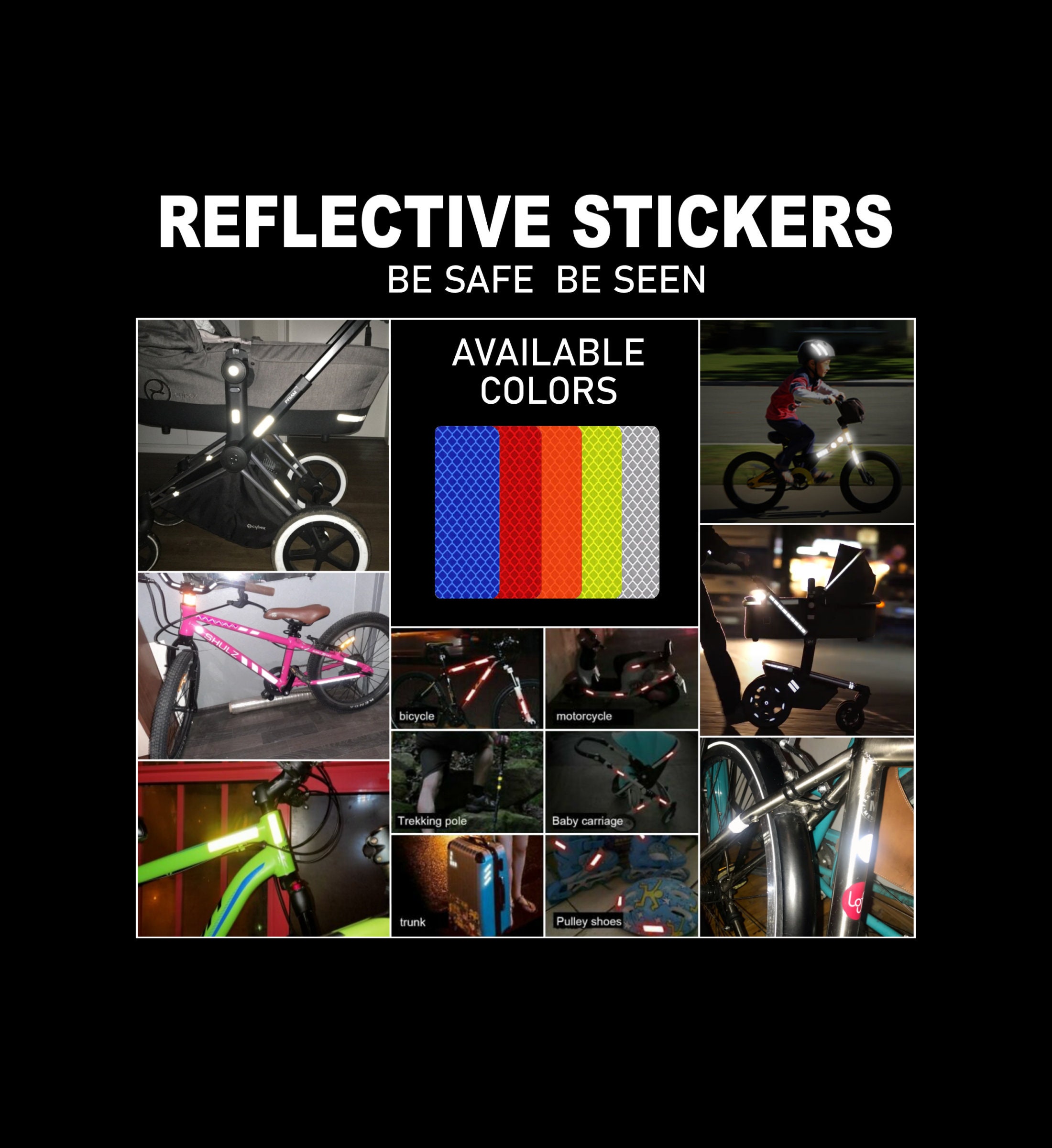Reflective Stickers Decal Set Safety Stickers Reflective - Etsy