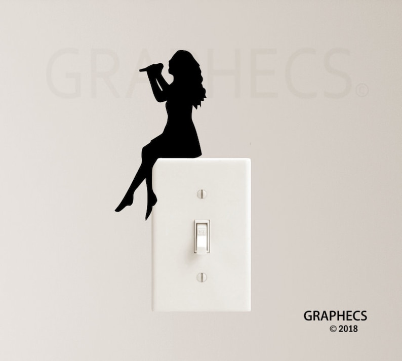 Girl Singing Vinyl Decal Sticker Light Switch Kids Room Decor - Etsy
