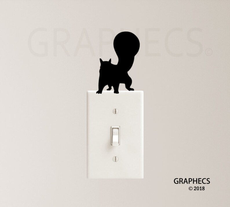 Squirrel Vinyl Decal Sticker Light Switch Kids Nursery - Etsy