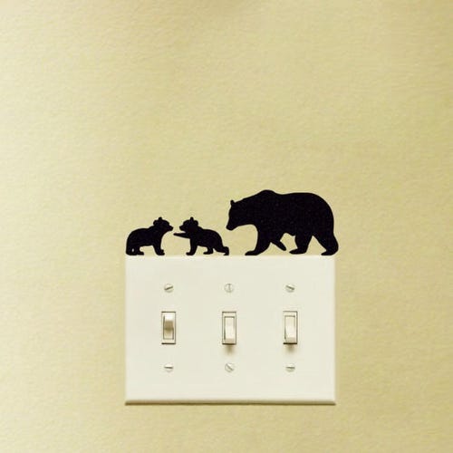 Three Bears Vinyl Decal Stickers Light Switch Kids Nursery - Etsy