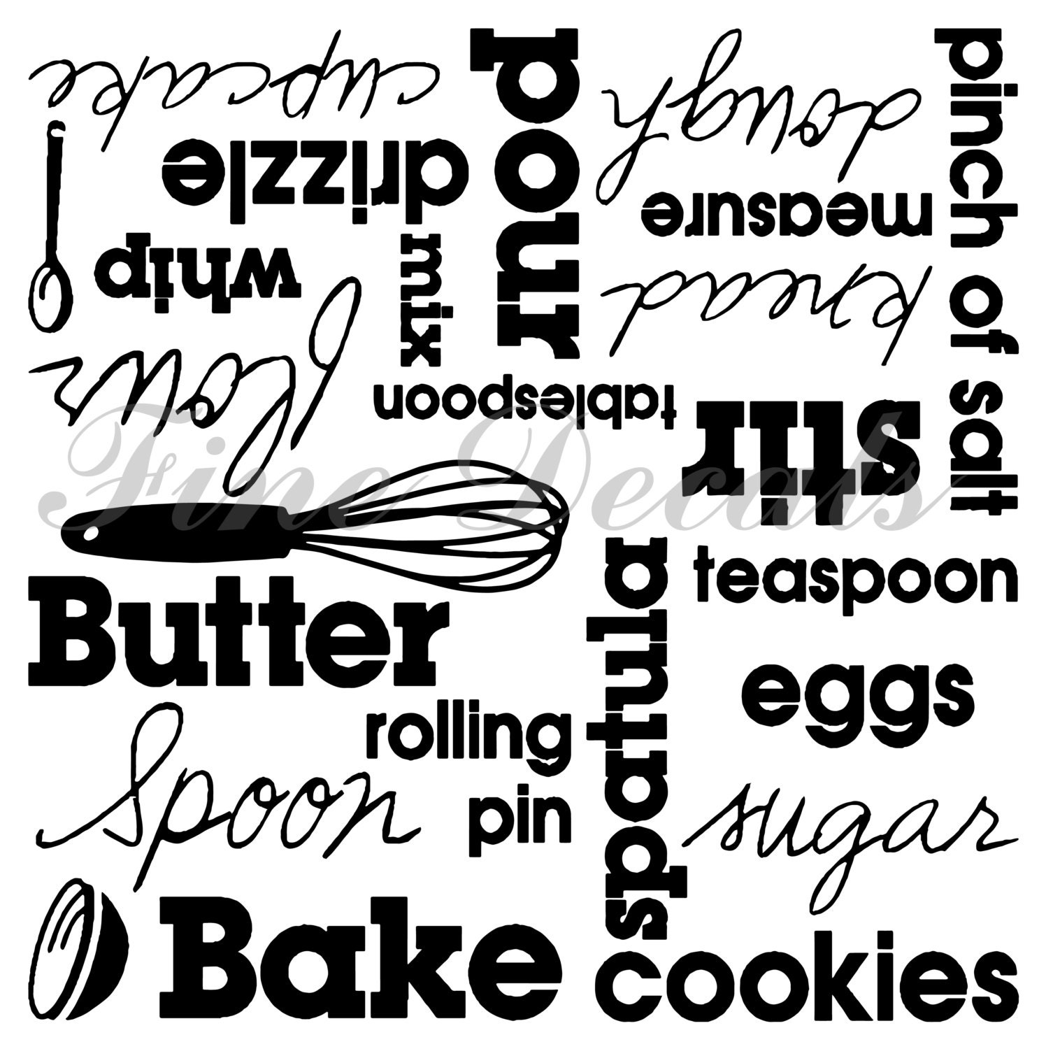 Kitchen Mixer Cooking Set Decal Vinyl Decal Sticker Bake Home - Etsy