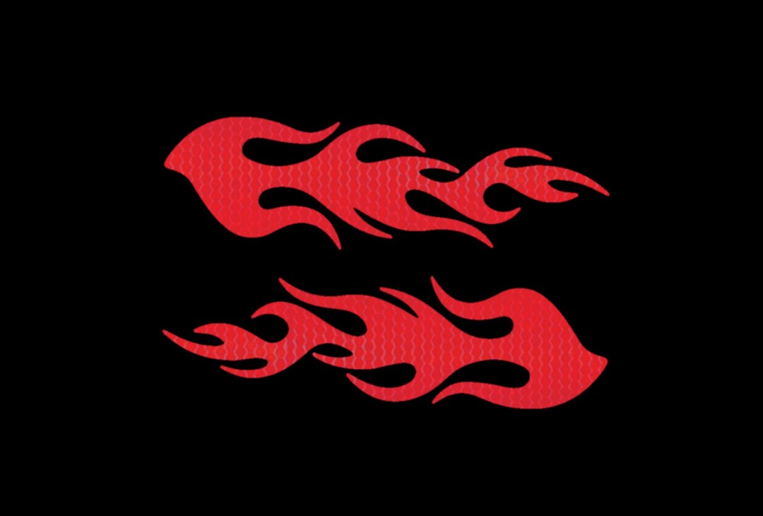 Reflective Flame Decals 2 Pcs, Bicycle Stickers, Reflector Helmet, Bike ...