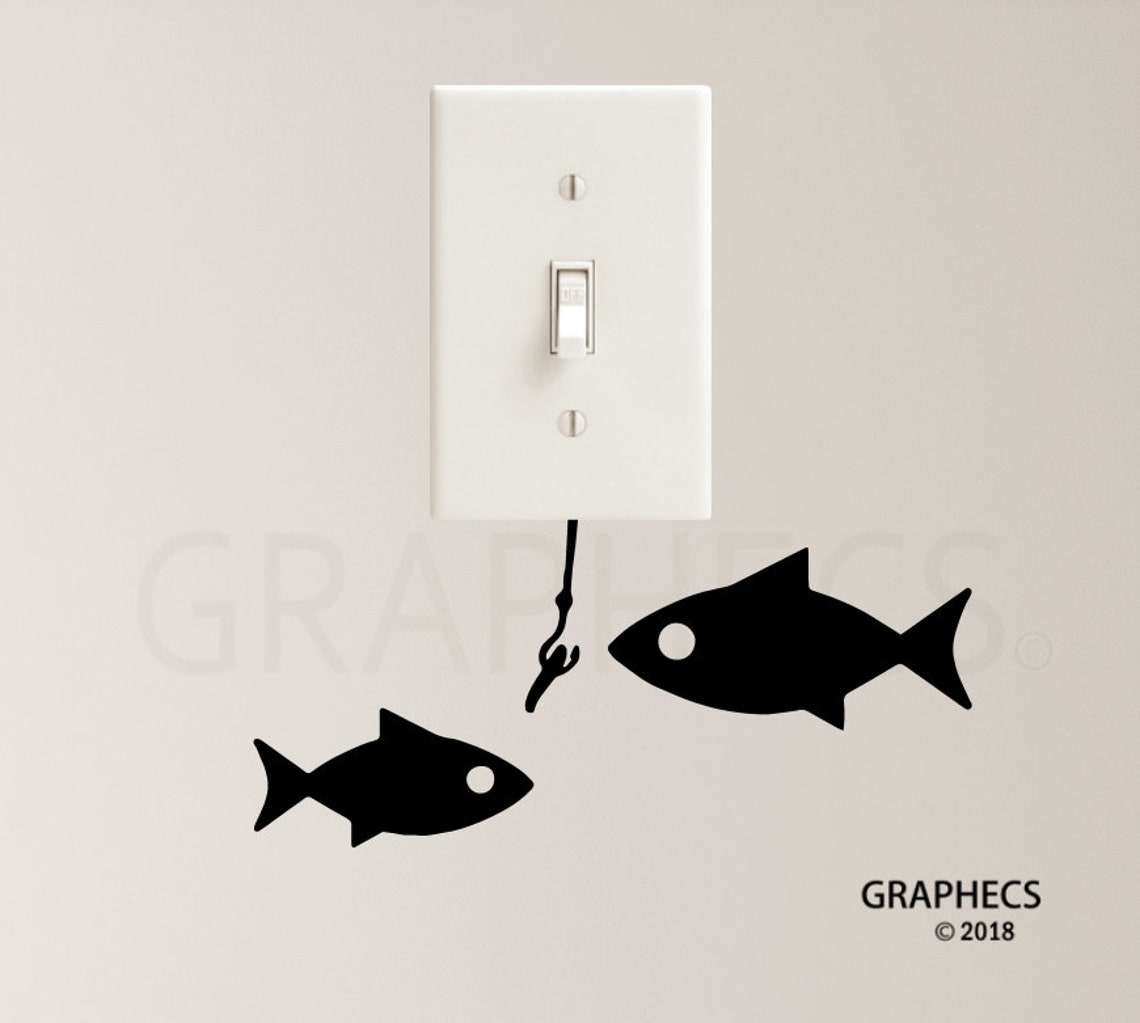 Two Fish Vinyl Decal Stickers Light Switch Kids Cute Nursery - Etsy