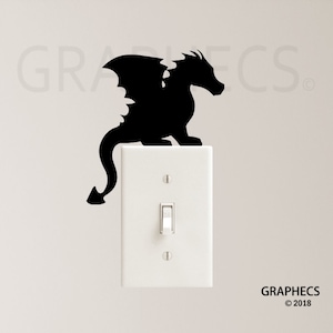 Dragon Decal Vinyl Baby Dragon Cute Fantasy Light Switch Anime Sticker ...