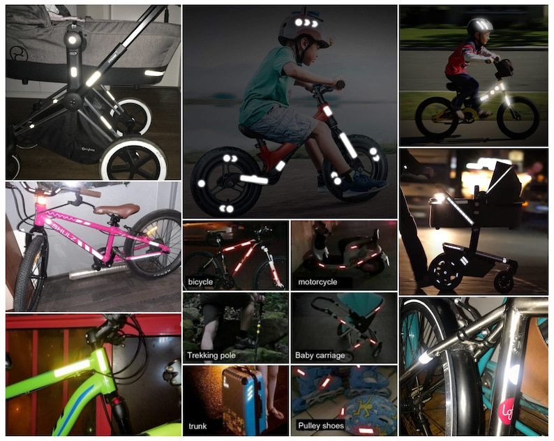 Reflective Lightning Bolt Decal Set 4 Pcs, Bicycle Stickers, Reflector ...