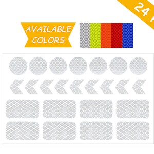 Reflective Sticker Decal Set 24pc, Safety Stickers, Reflective Decals ...