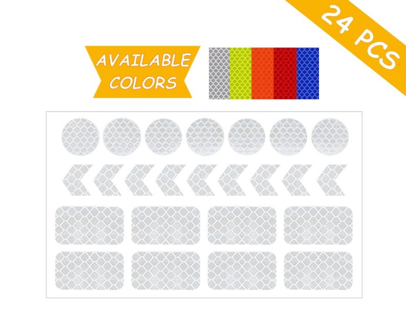 Reflective Sticker Decal Set 24pc Safety Stickers Reflective - Etsy