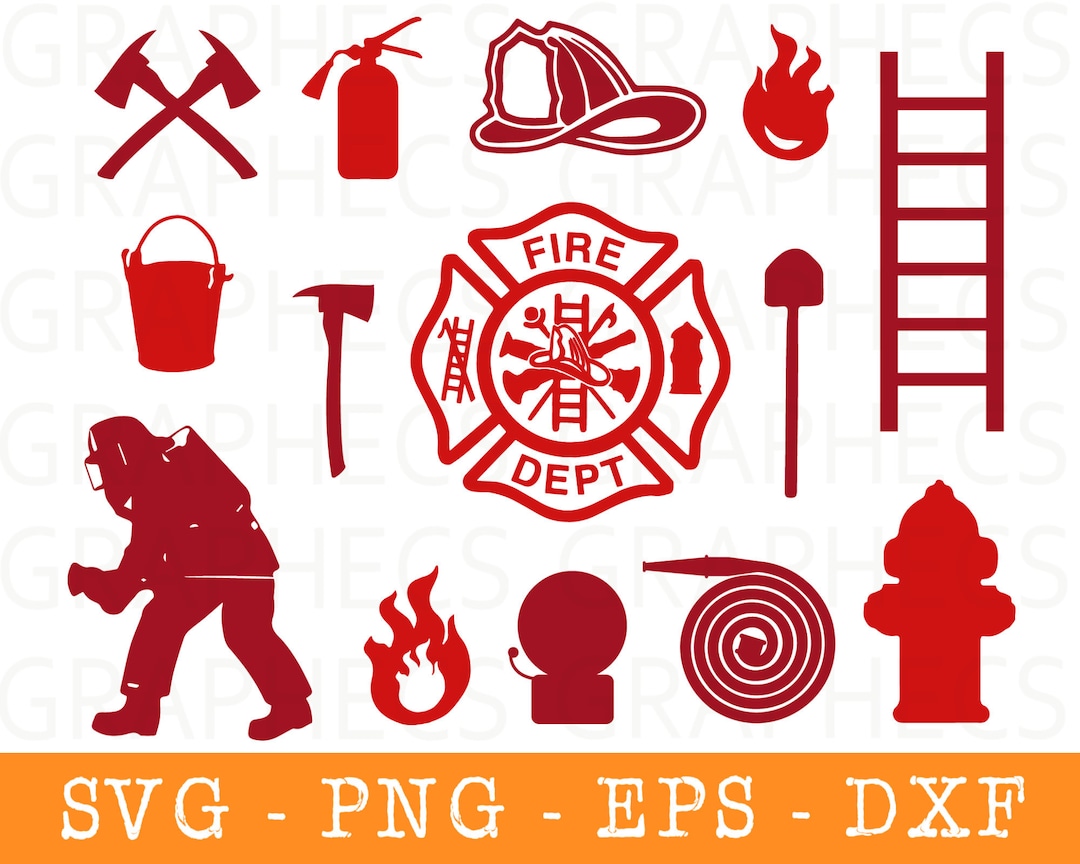 Firefighter SVG, EPS, PNG, Dxf for Cricut, Silhouette Studio, Cut File ...