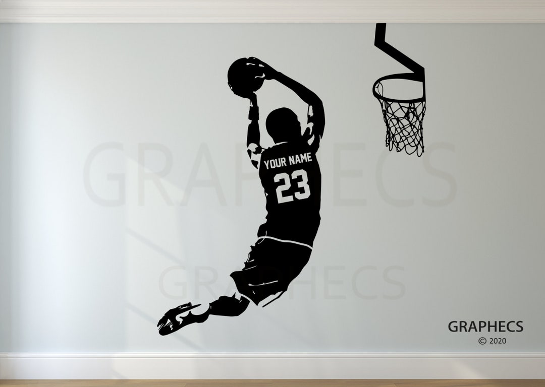 Personalized Basketball Wall Decal - Custom NAME & NUMBERS Custom ...