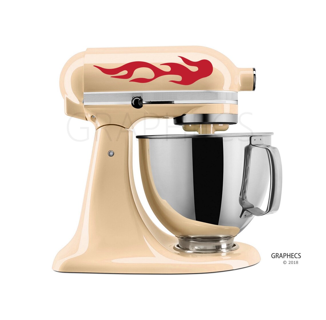 Flaming Fire Decal Vinyl Decal Sticker for Kitchen Mixer Fiery - Etsy