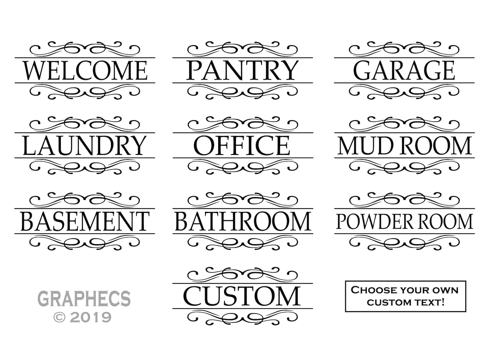 Custom Door Labels - Pantry Laundry Welcome Office Personalized Sticker ...