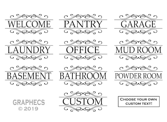 Custom Door Labels Pantry Laundry Welcome Office | Etsy