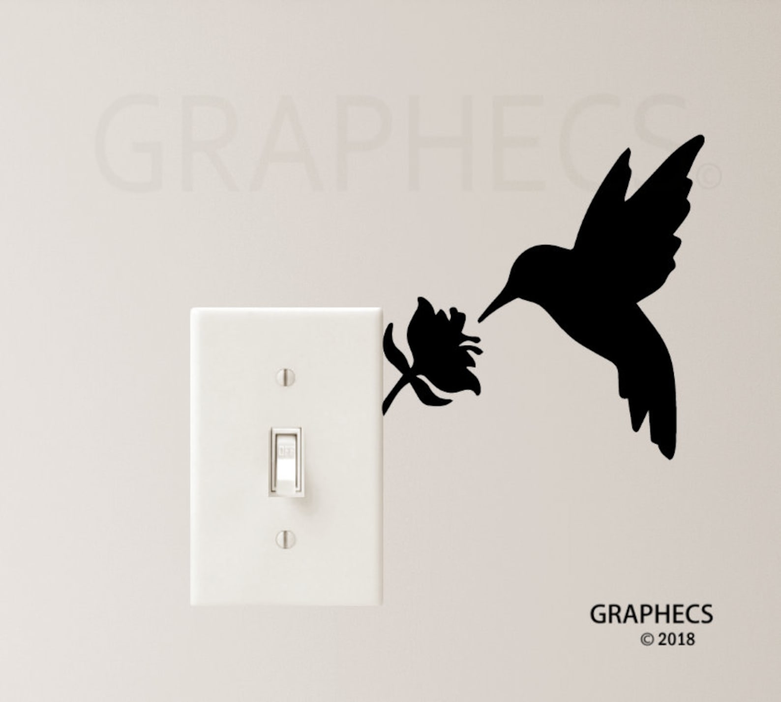 Hummingbird Flower Vinyl Decal Sticker Light Switch Kids - Etsy