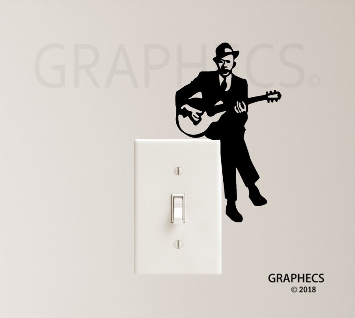 Guitar Music Decal Vinyl Sticker Jazz Sitting Classical Instrument Band ...