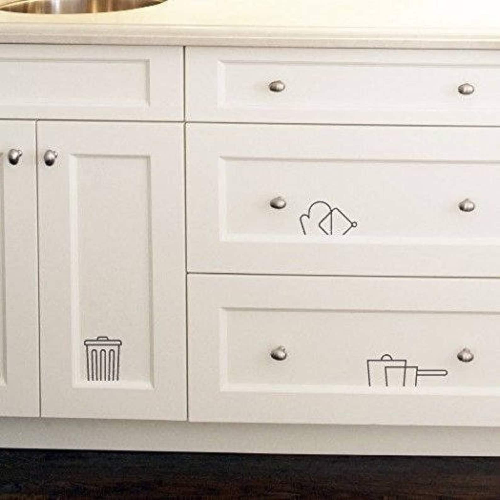 Kitchen Cabinet Decal Logo Vinyl Stickers Modern Cupboard Drawers Home ...