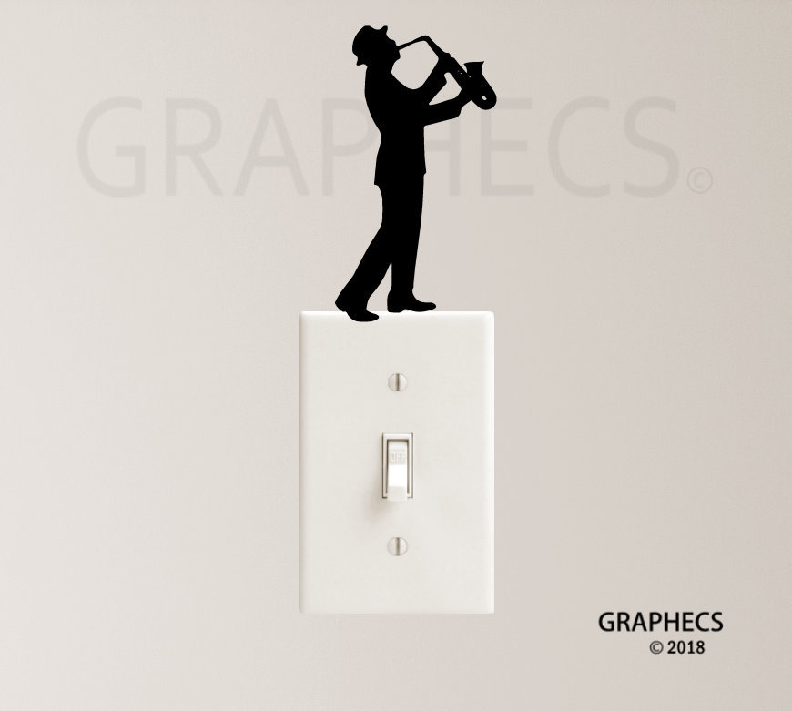 Saxophone Music Playing Decal Vinyl Sticker Man Jazz Sax - Etsy