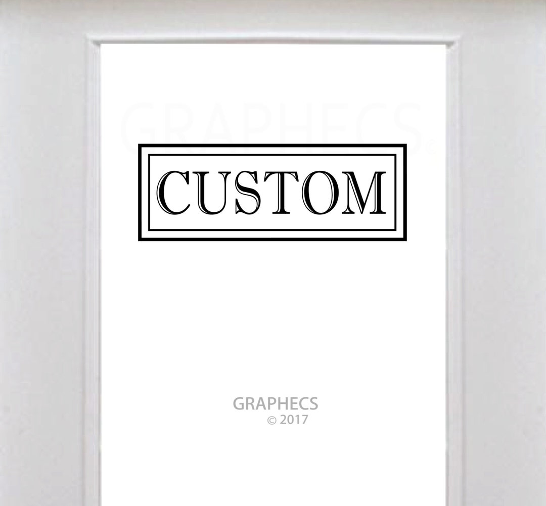 Custom Label Border Text Vinyl Decal Door Frame Sticker Glass Door ...