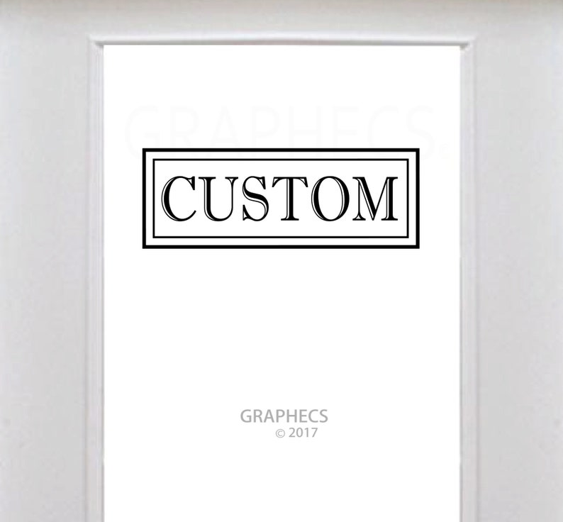 Custom Label Border Text Vinyl Decal Door Frame Sticker Glass - Etsy UK