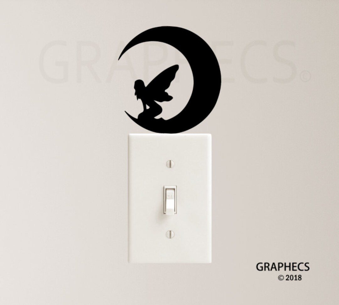 Fairy Girl Vinyl Decal Sticker Light Switch Moon Kids Home - Etsy