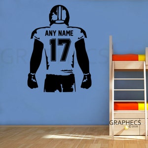 Personalized Football Decal - Choose Your NAME and NUMBERS Custom Vinyl ...