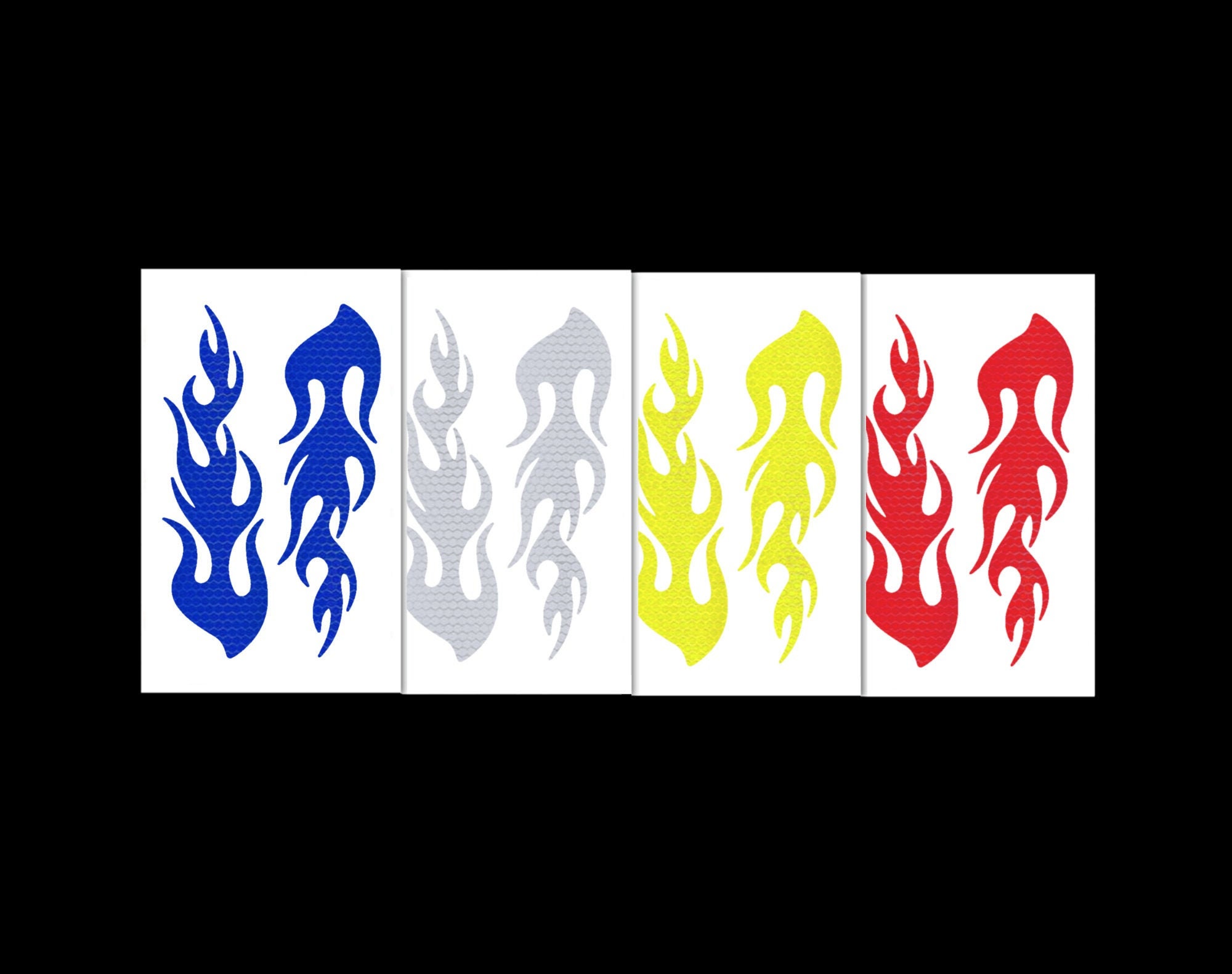 Reflective Flame Decals 2 Pcs, Bicycle Stickers, Reflector Helmet, Bike ...
