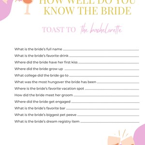 Customizable Bachelorette Trivia Game, How Well Do You Know the ...