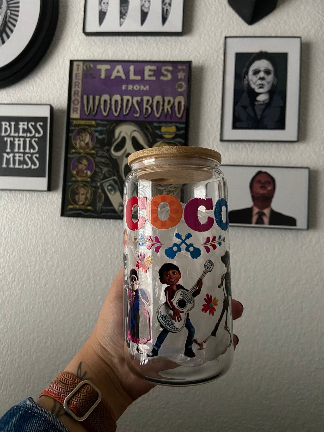 Coco Glass Cup Movie Cups Mama Coco Miguel Dia De Los Muertos Disney ...