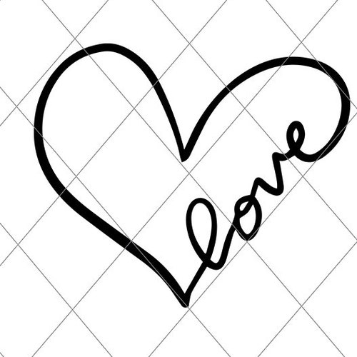 SVG Love Word Heart Love Heart Wordart Love Decal | Etsy UK
