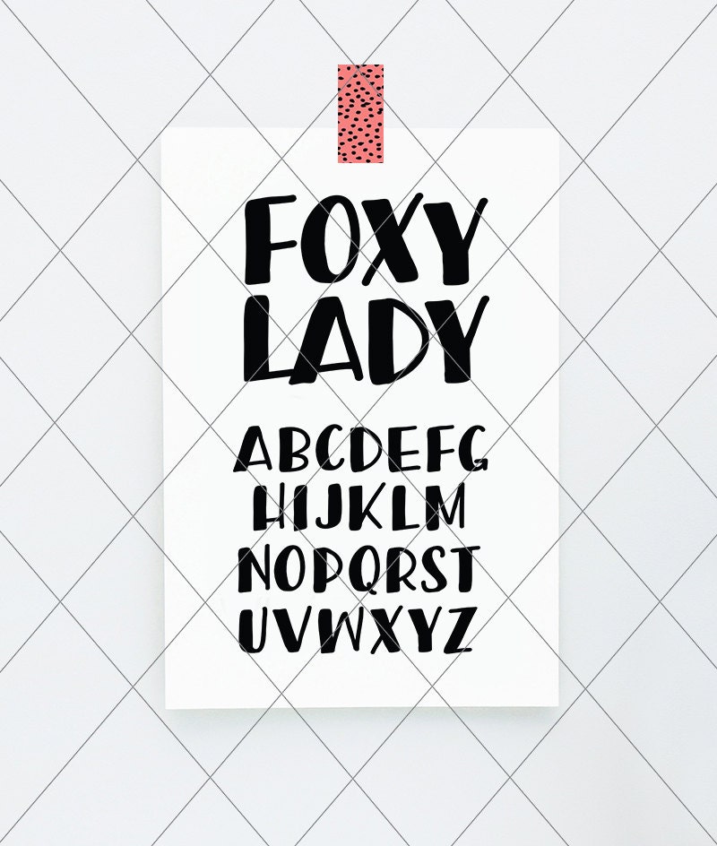 FOXY LADY svg cut file font dxf brush font digital font | Etsy