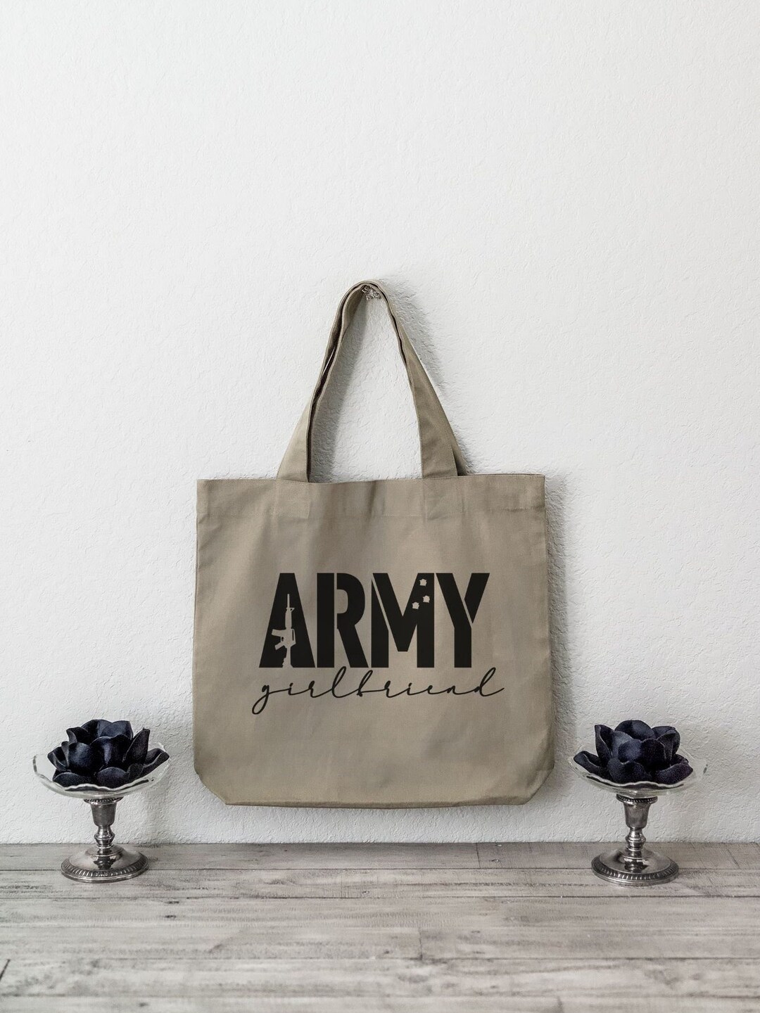 Army Girlfriend Tote Bag // Army Girlfriend Canvas Bag // Military Tote ...