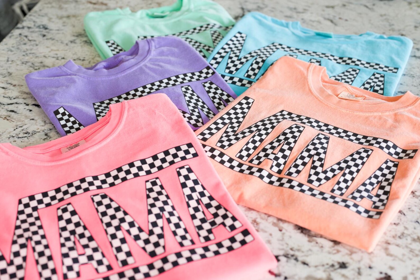 Neon Mom Shirt // Checkered Mama Shirt // Comfort Colors Mom Tee - Etsy