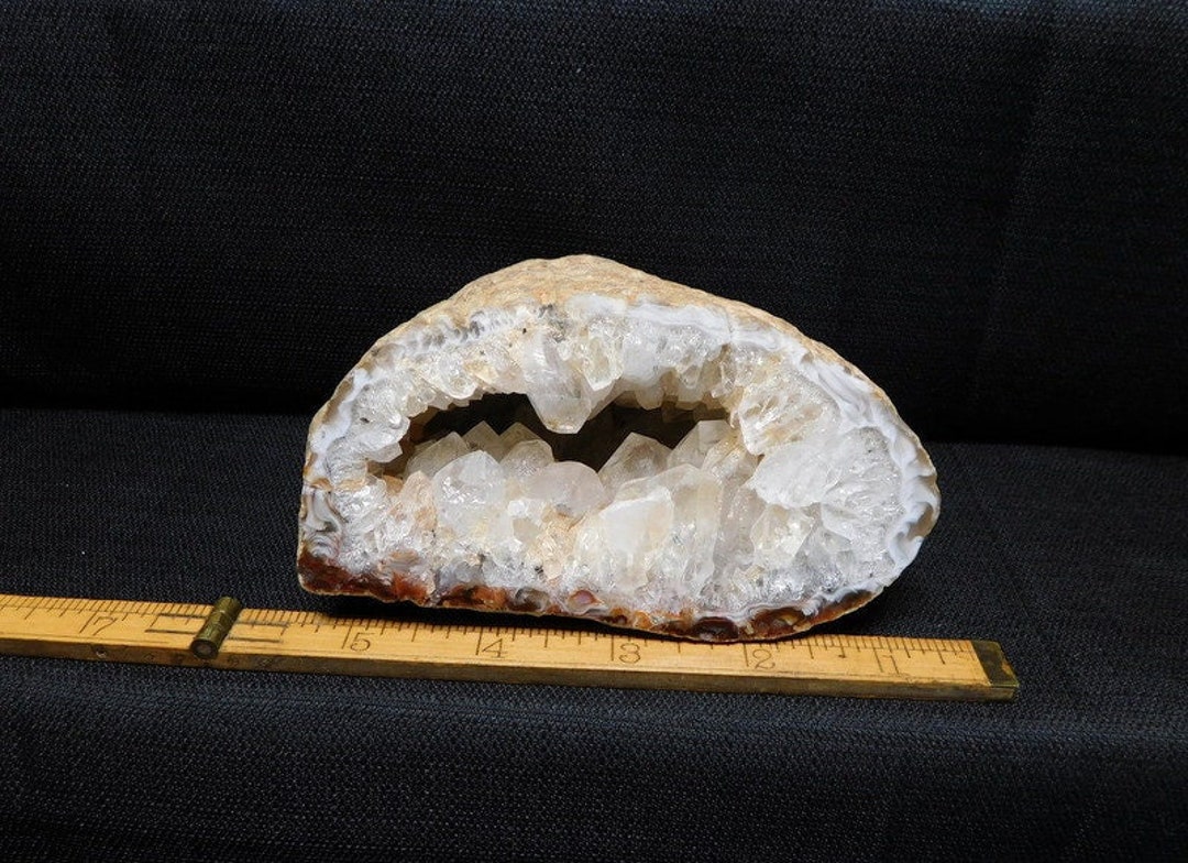 Fire Agate Geode With Quartz Crystal Interior Polished Profile - Etsy