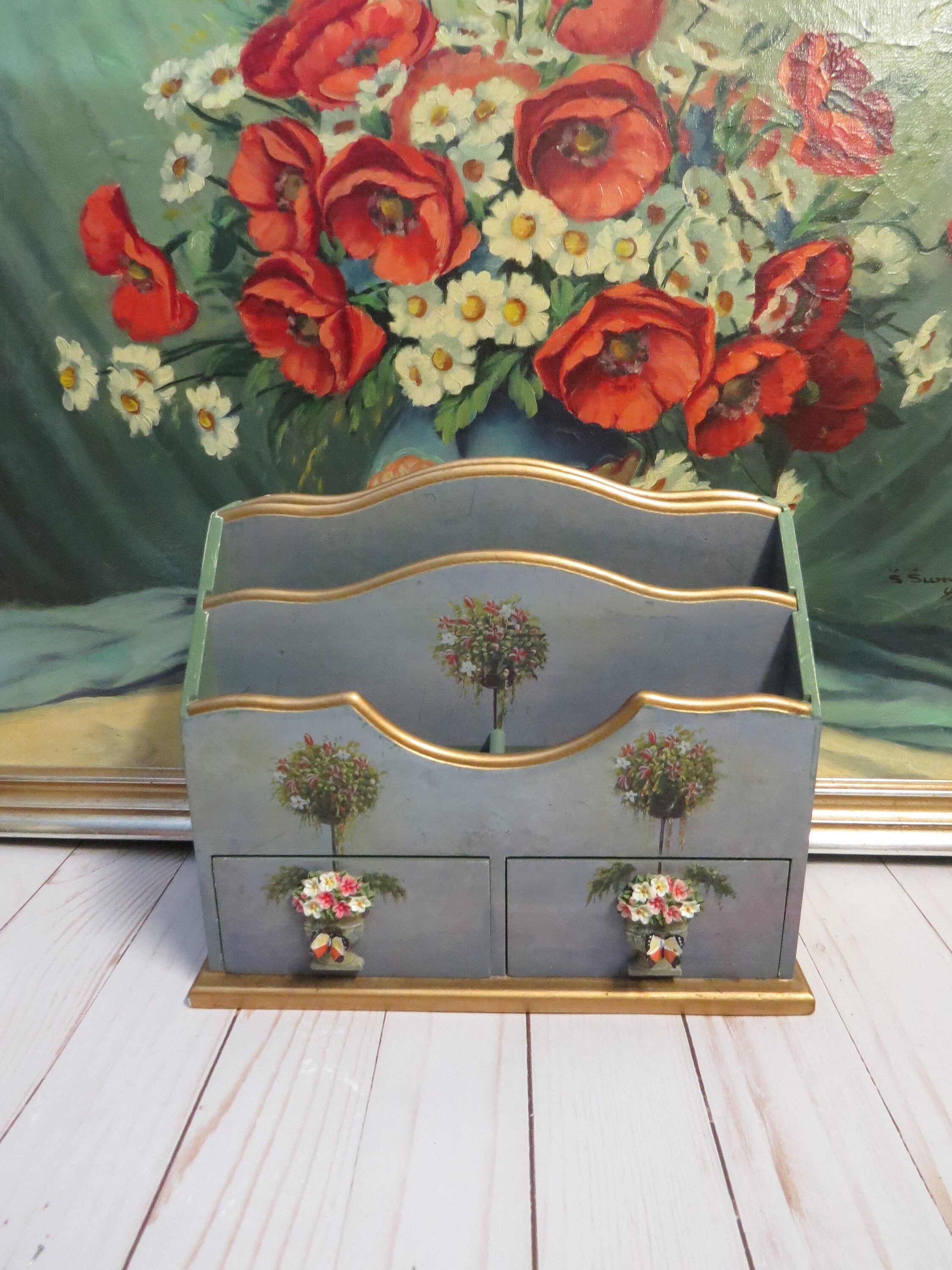 Hand painted Floral Letter Shelving Box