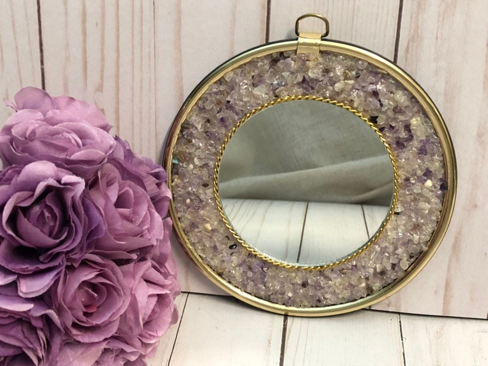 Brazilian Natural Rose Quartz Stone Mirror