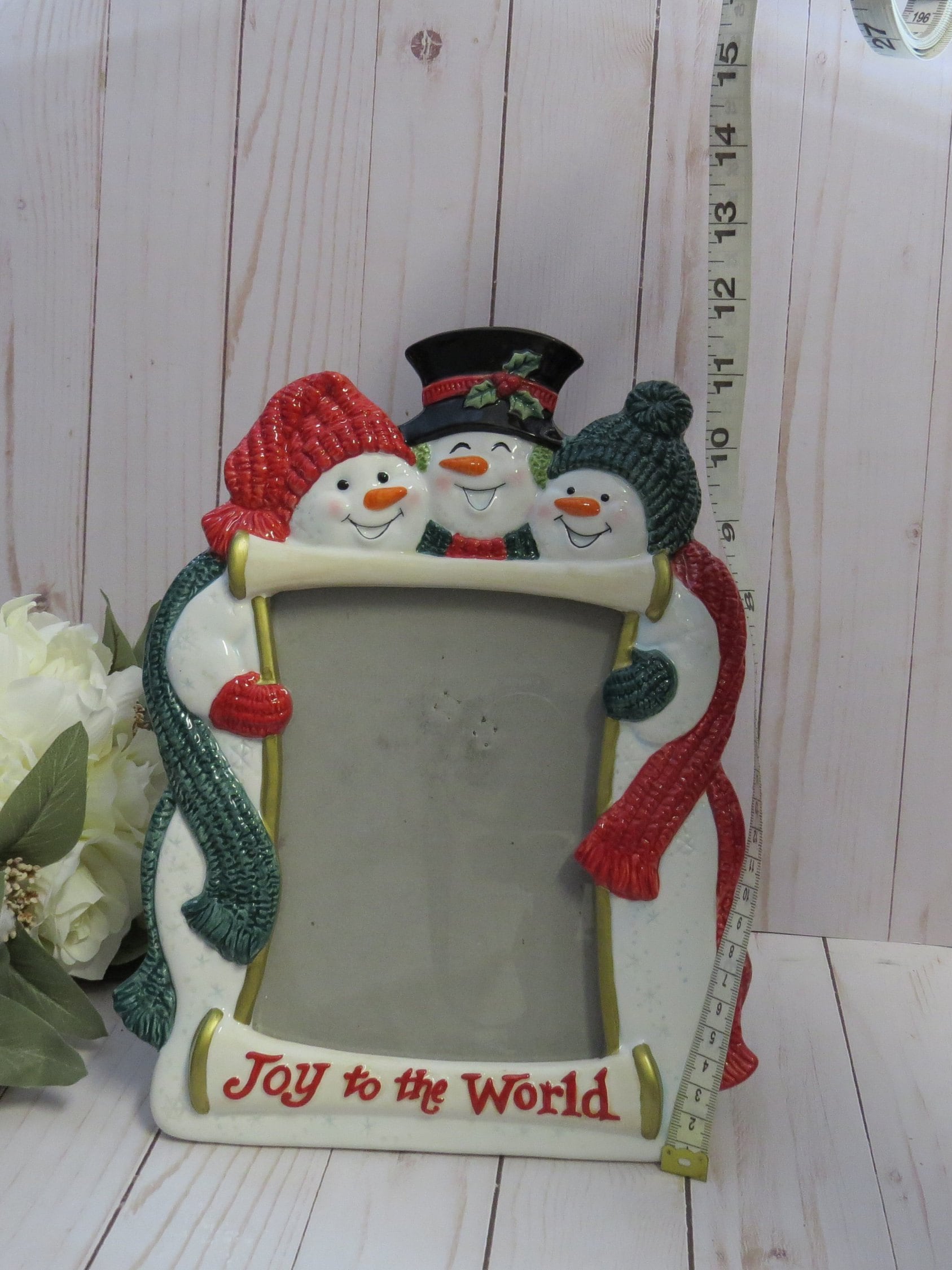 Vintage Fitz and Floyd Snowman Photo Frame