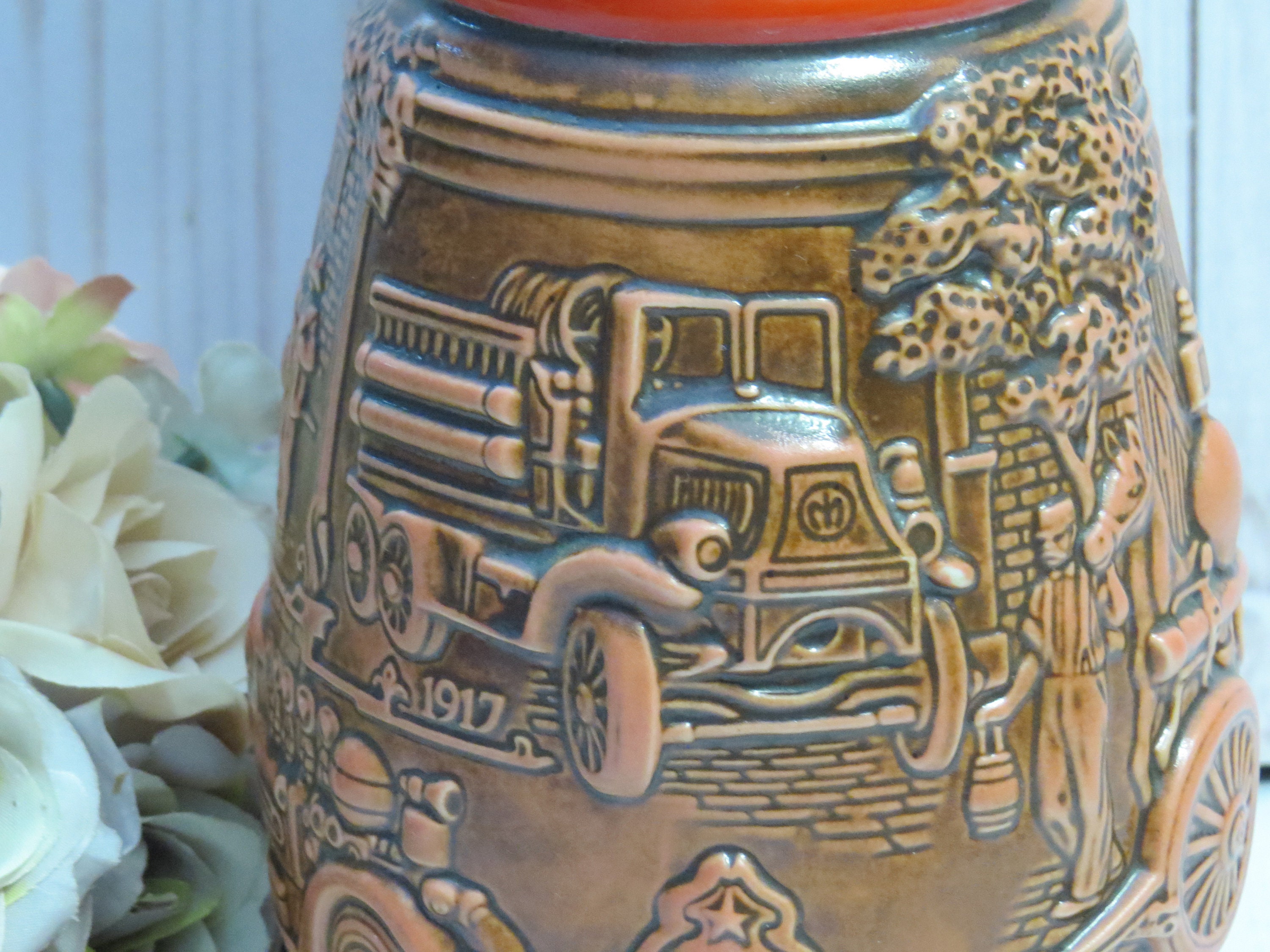 1989 Tribute to American Firefighters Ceramic Stein