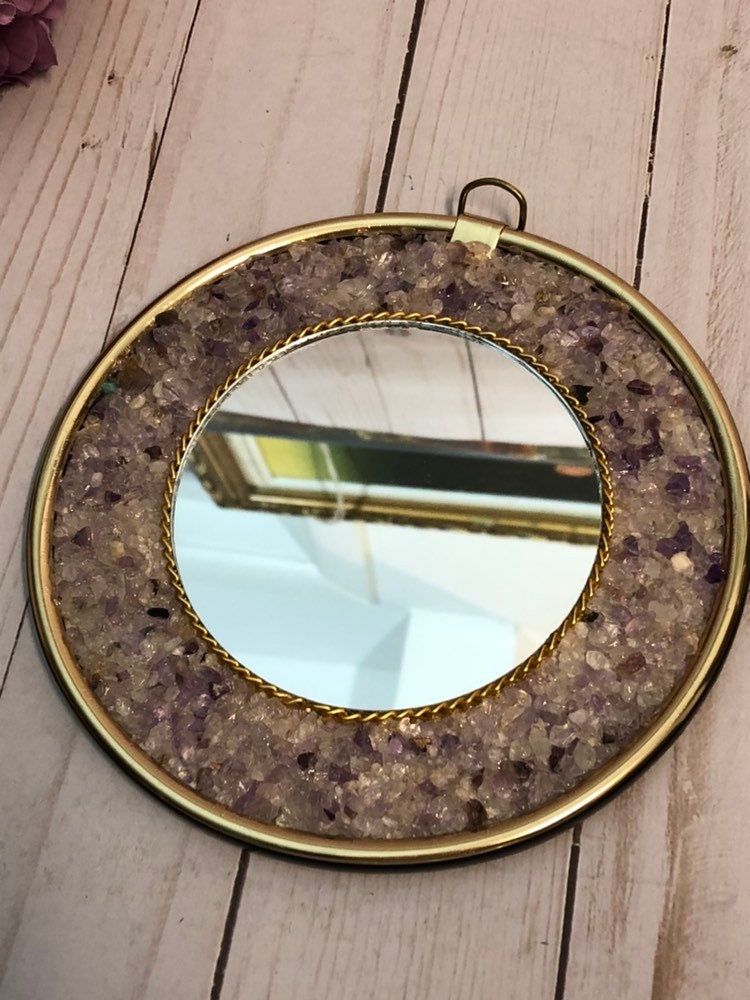 Brazilian Natural Rose Quartz Stone Mirror
