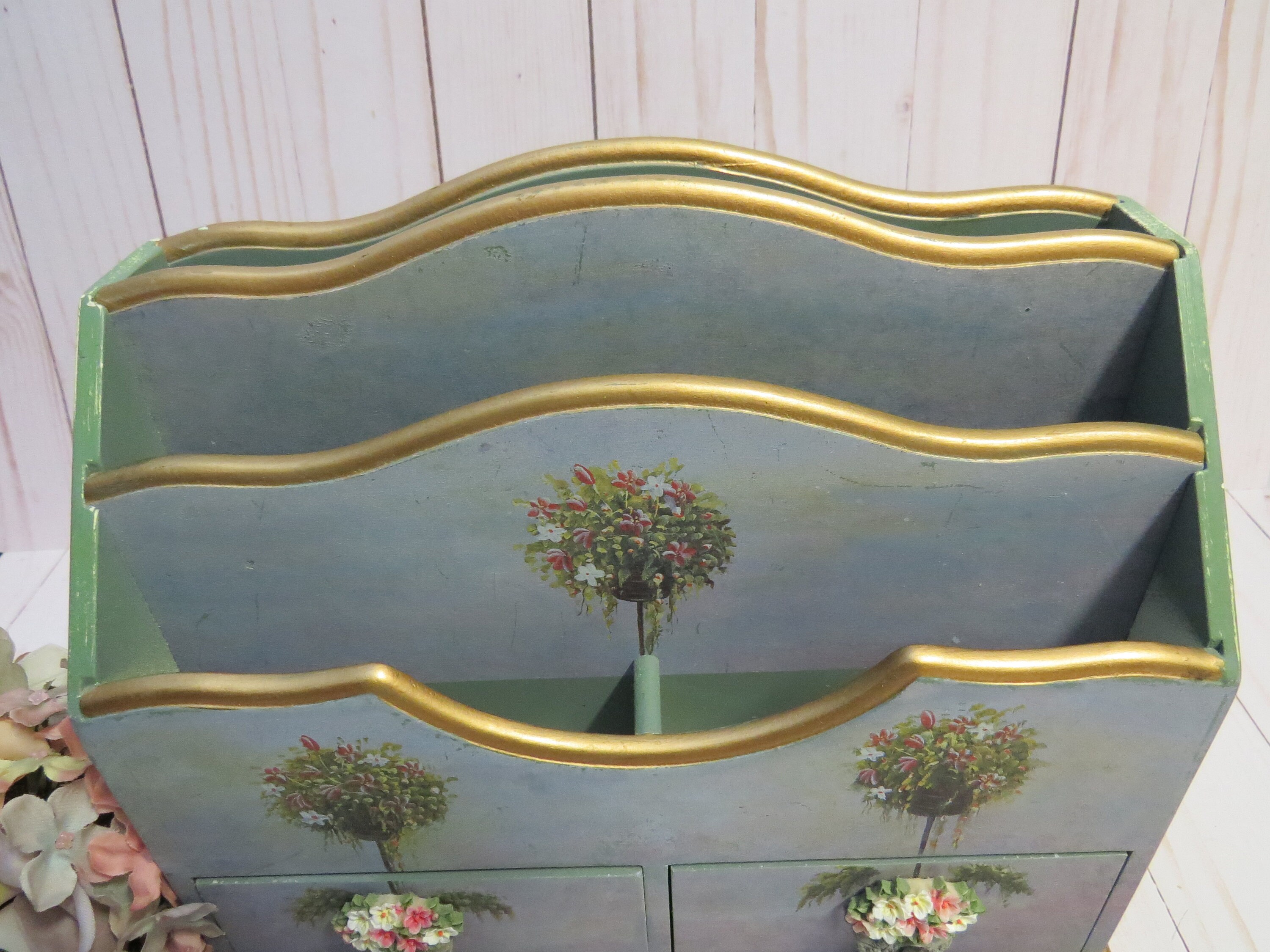 Hand painted Floral Letter Shelving Box