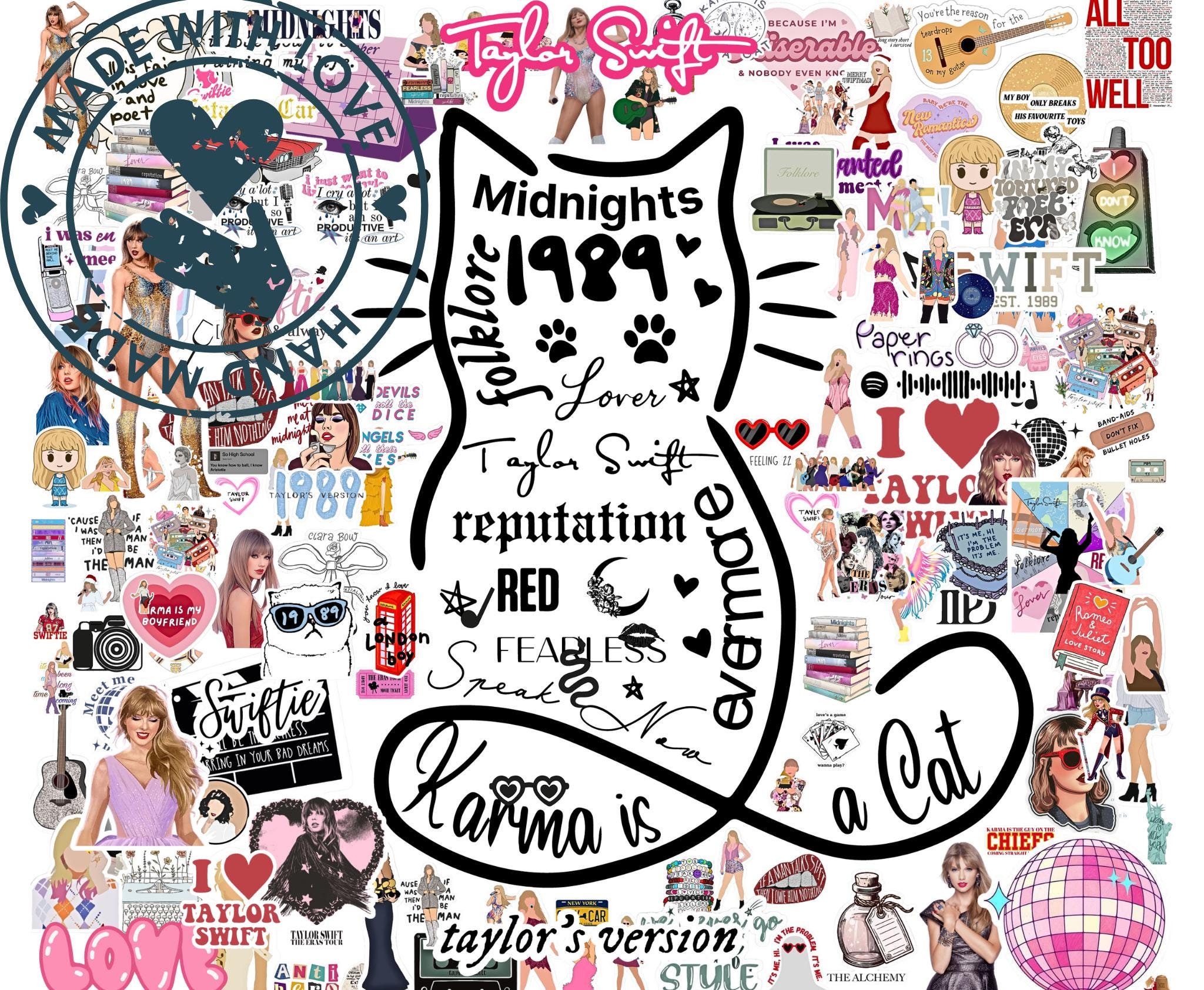 Pop Singer Collage Sublimation Tumbler Wrap, Music Album Pink Glitter ...