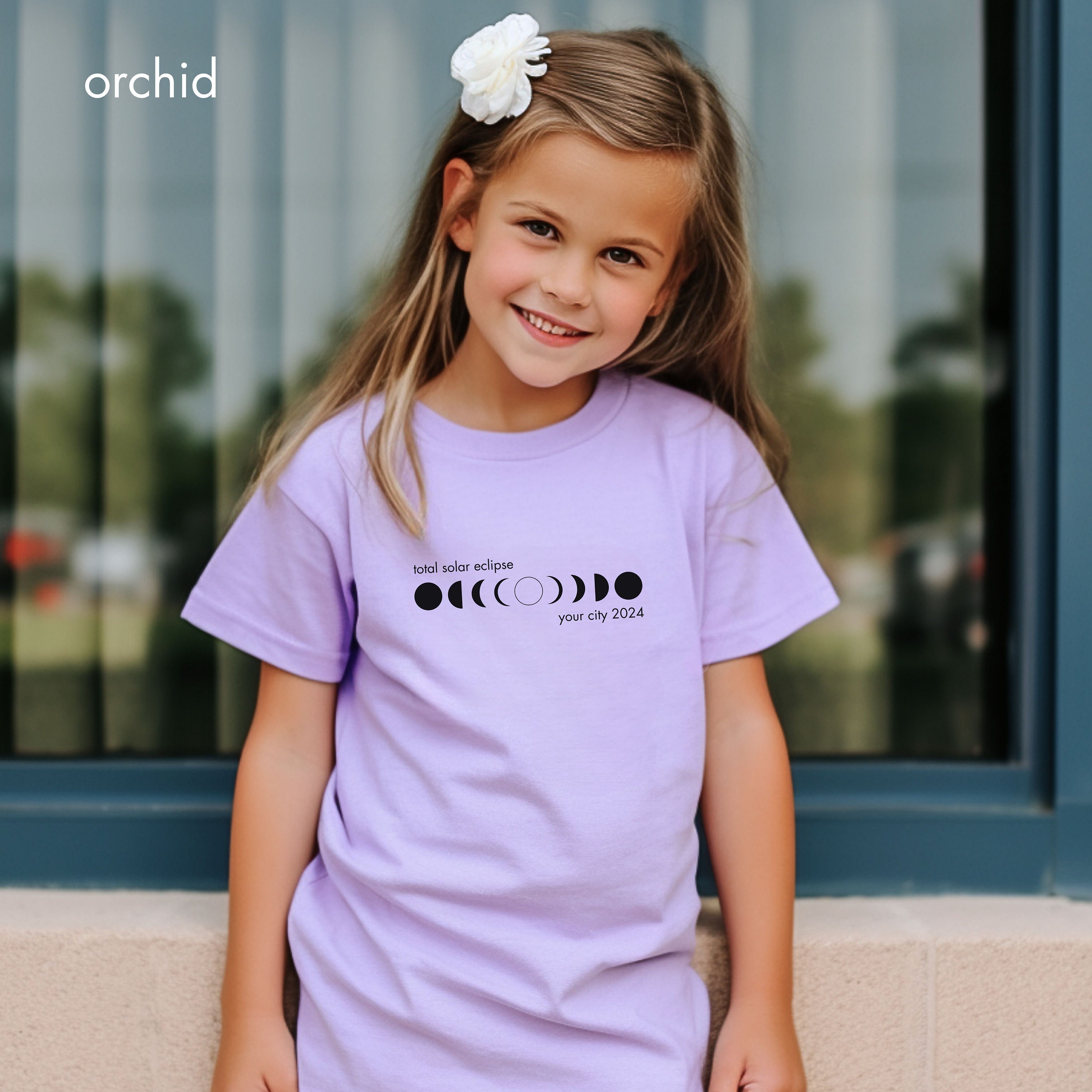 Kids Custom City Total Solar Eclipse Youth Comfort Colors Unisex T ...