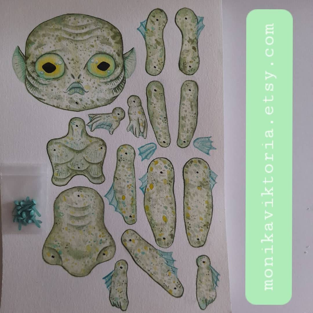 Swamp Creature Paper Doll Kit - Etsy