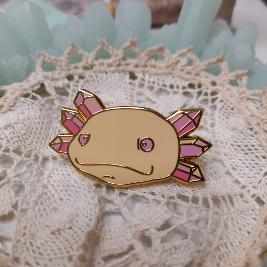 Crystalotl Hard Enamel Pin - Albino - Etsy